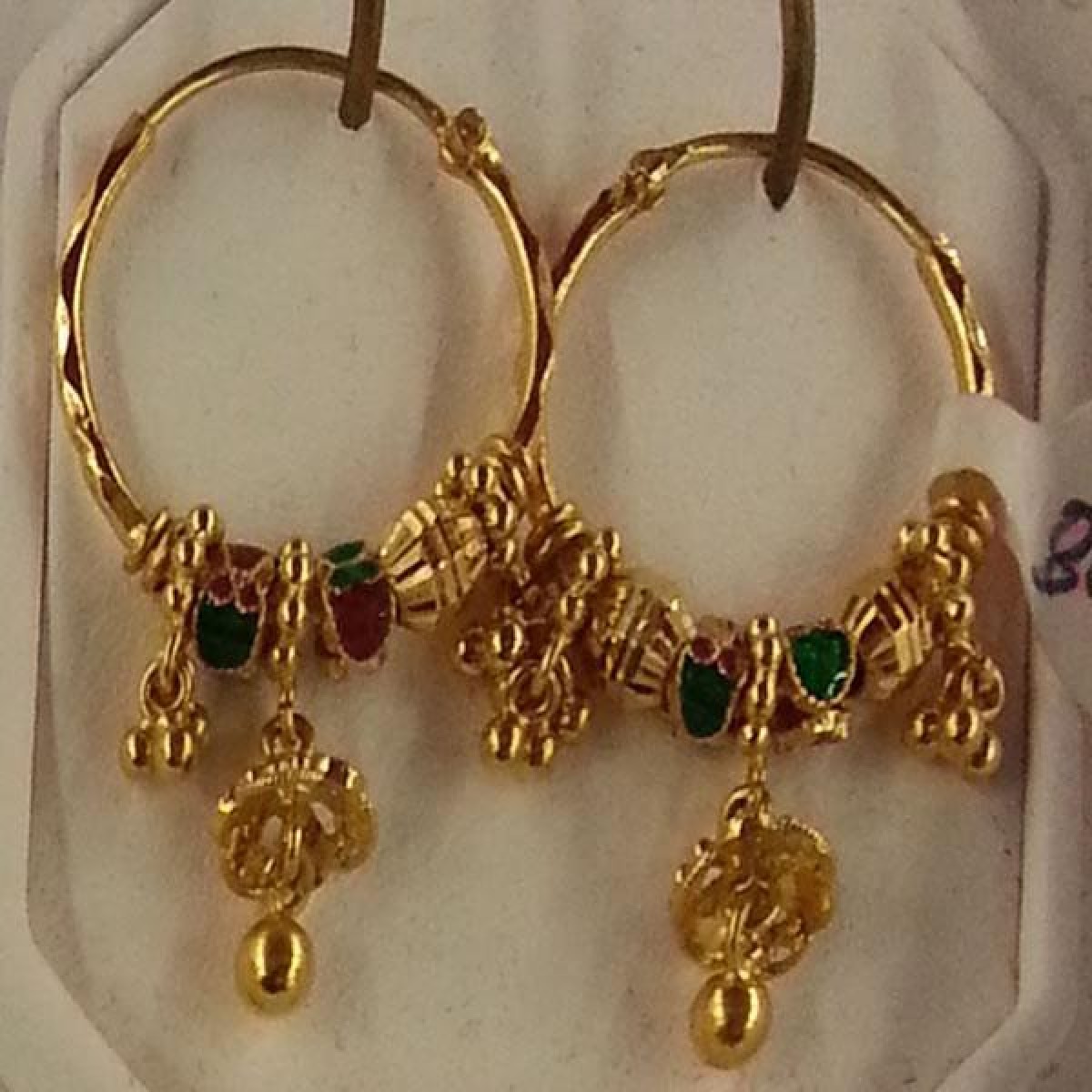 Traditional Bali with Enamel - 22ct Gold Earrings - Gold Jewellery