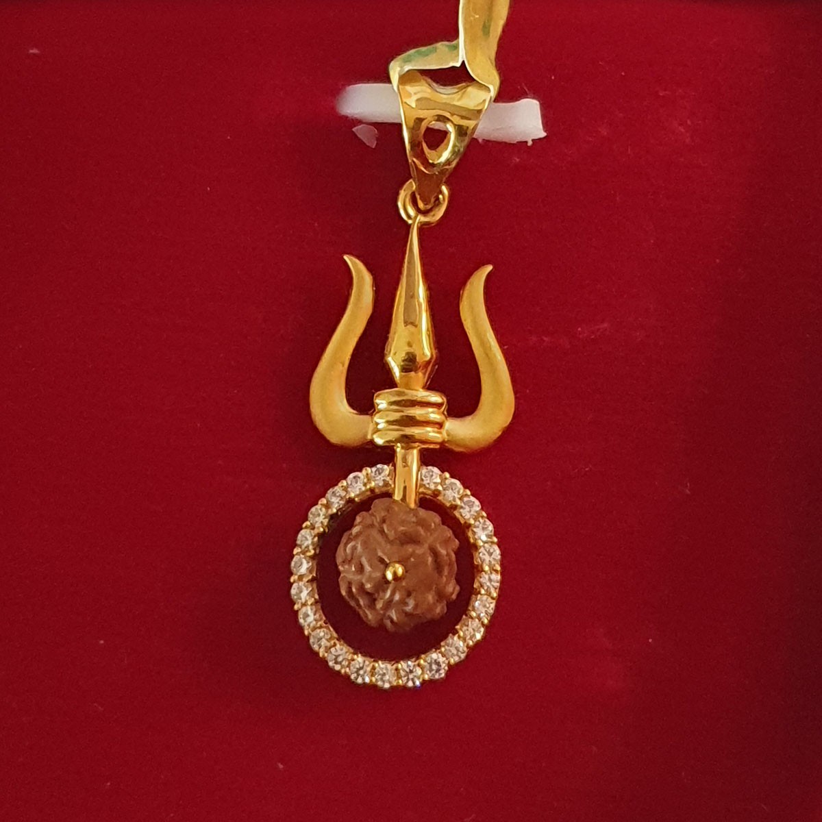 GJP032-22ct Gold Trishul Pendant - 22ct Gold Pendants - Gold Jewellery